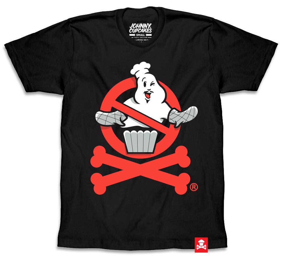 Johnny Cupcakes "Ghostbakers" Shirt with Sticker – 3DRetro